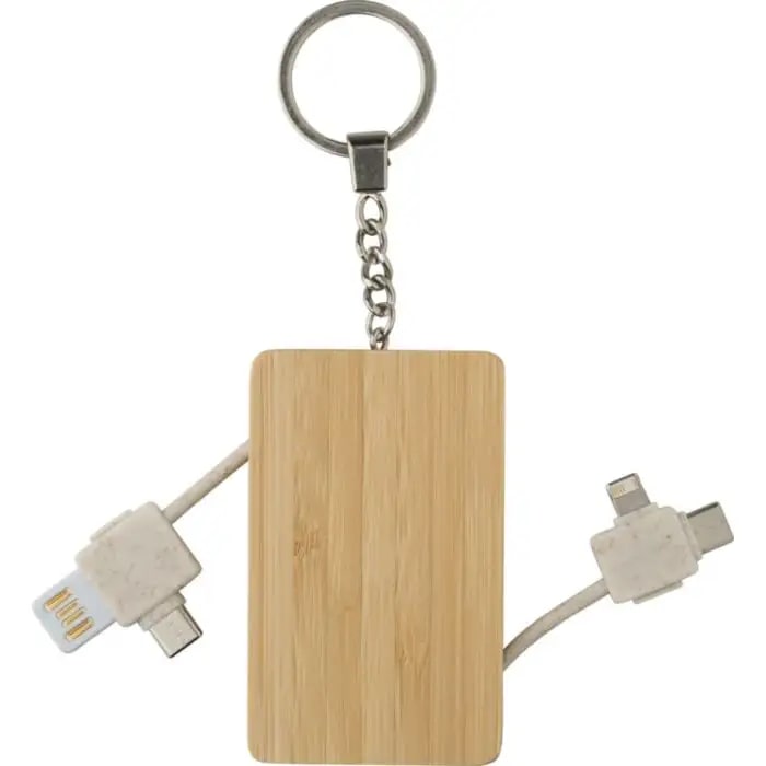 Custom Printed Promotional Bamboo keychain Bianca NZ - Custom Gear