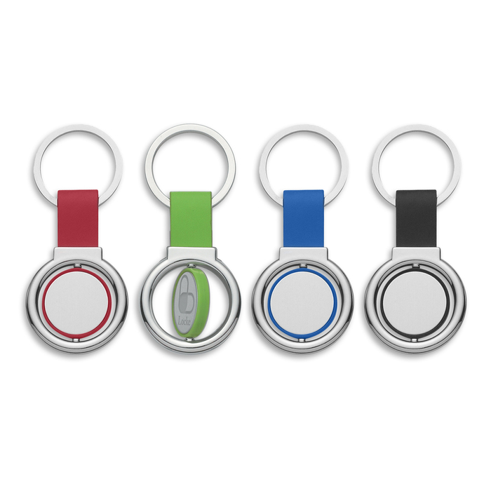 Custom Printed Promotional Circular Metal Spinner Key Ring NZ - Custom Gear