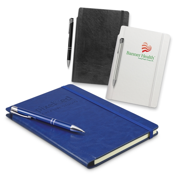 Custom Printed Promotional Rado Notebook with Pen NZ - Custom Gear