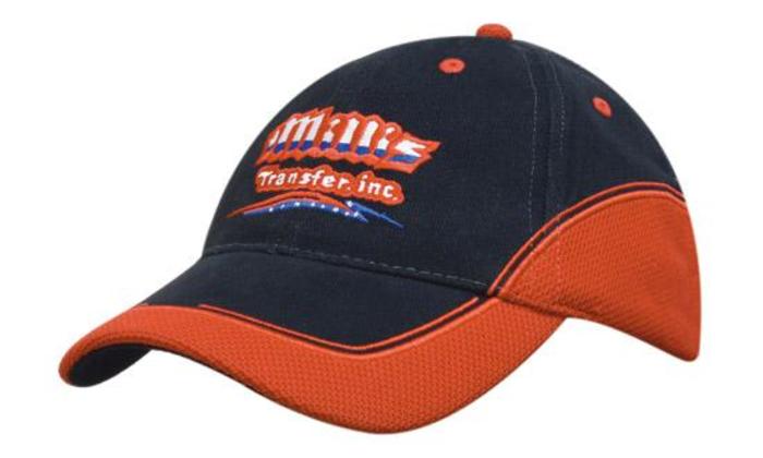 Custom Printed Promotional Brushed Heavy Cotton Cap with Mesh Peak and ...