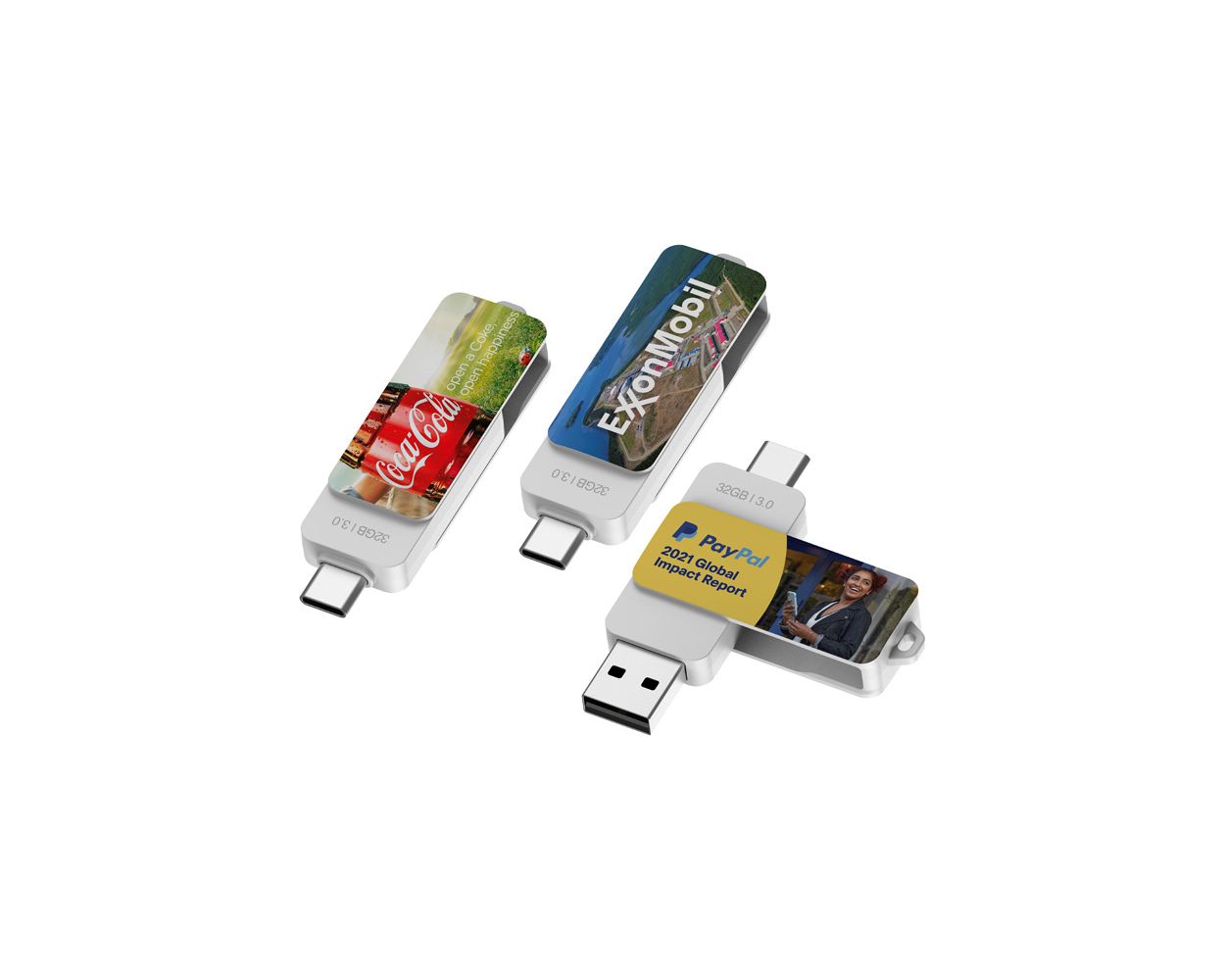 Custom Printed Promotional Twister Type-C Flash Drive NZ - Custom Gear
