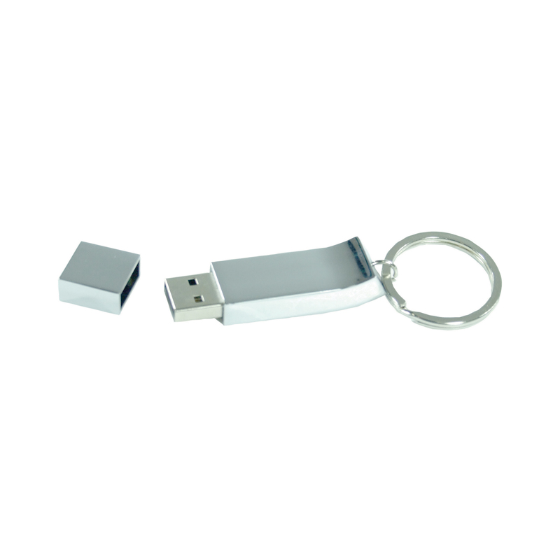 Custom Printed Promotional Chrome Keyring Flash Drive NZ - Custom Gear