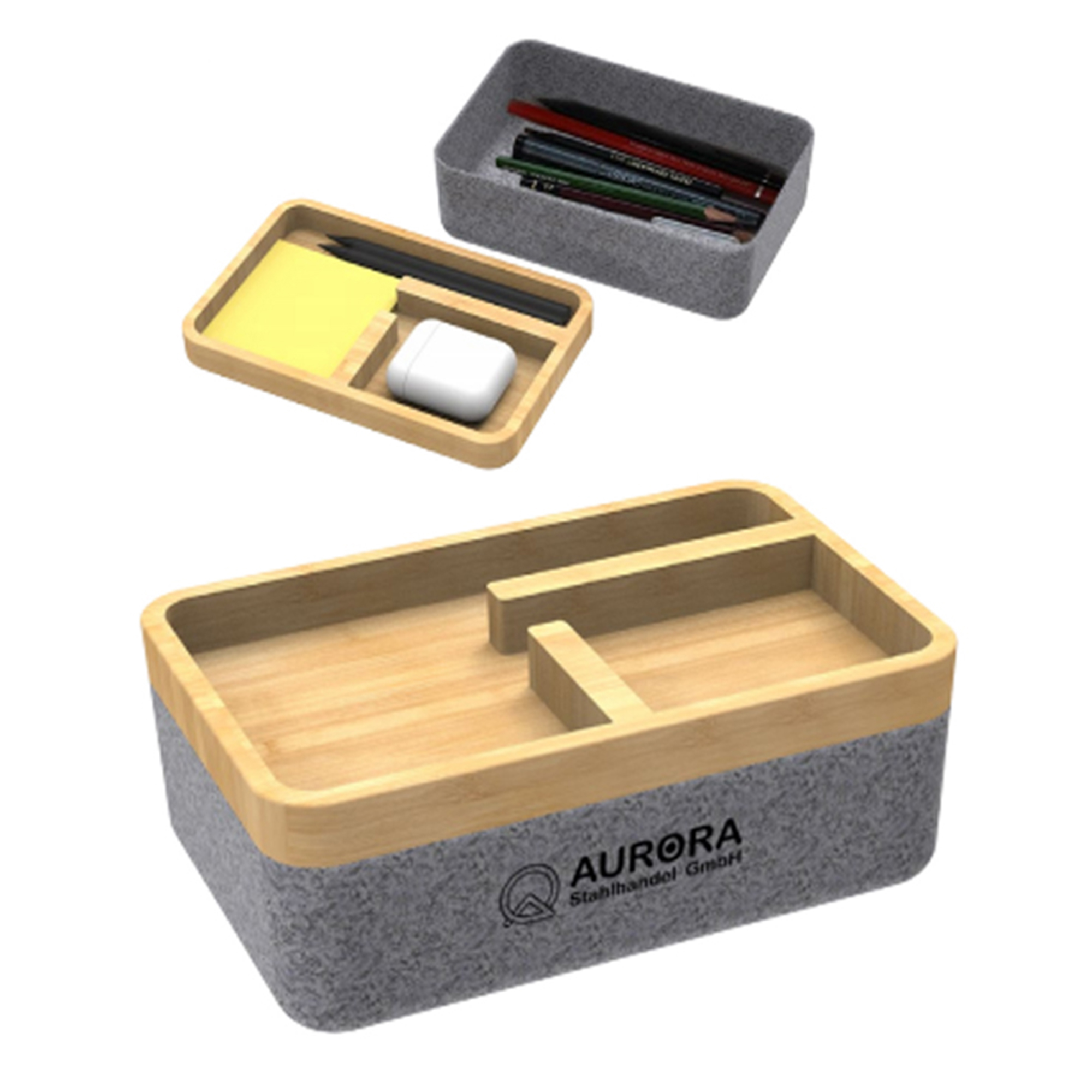 Custom Printed Promotional Felt Box With Bamboo Lid NZ - Custom Gear
