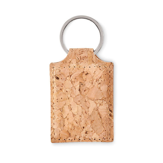 Custom Printed Promotional Rectangular cork key ring NZ - Custom Gear