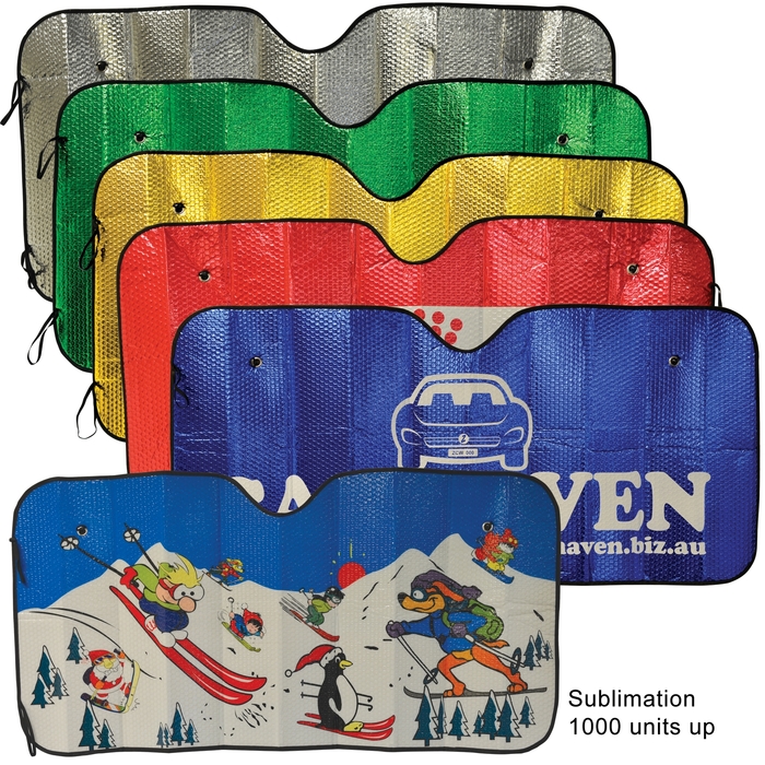 Custom Printed Promotional Concertina Metallic Car Sun Shade NZ ...