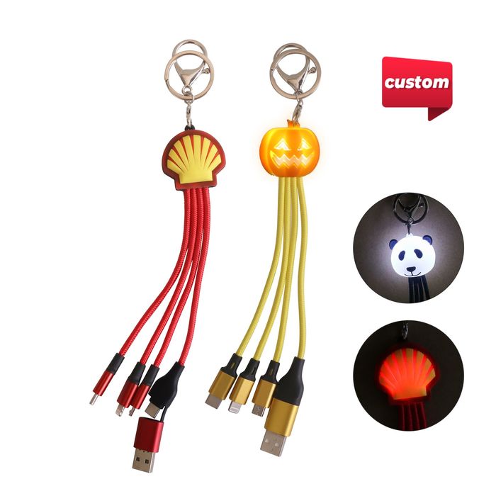 Custom Printed Promotional Custom Shape Light Up Charging Cable with ...
