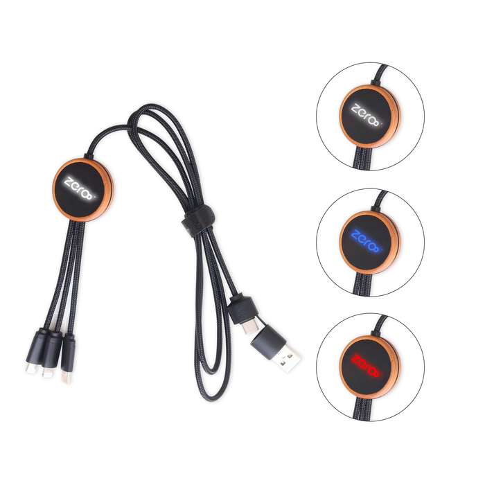 Custom Printed Promotional Long Light Up Charging Cable - Round Shape ...