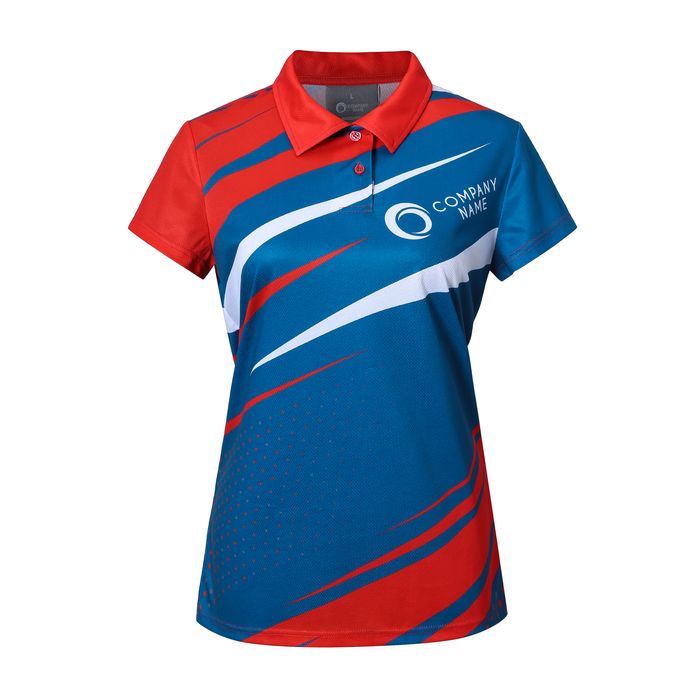 Custom Printed Promotional Women's 100%Polyester Sublimated Sport POLO ...