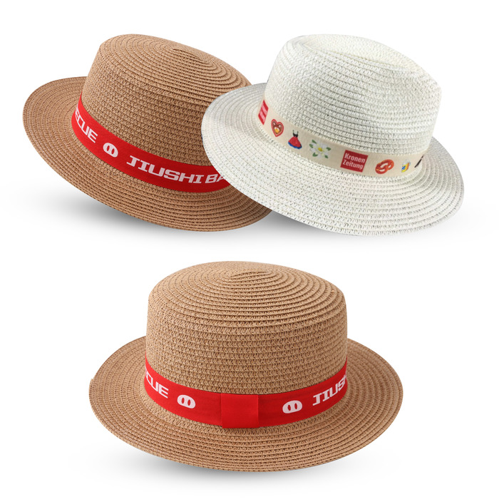 Custom Printed Promotional Straw Hat with Ribbon NZ - Custom Gear