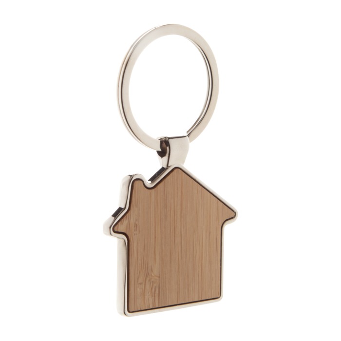 Custom Printed Promotional Bamboo Keyring - House Shape NZ - Custom Gear