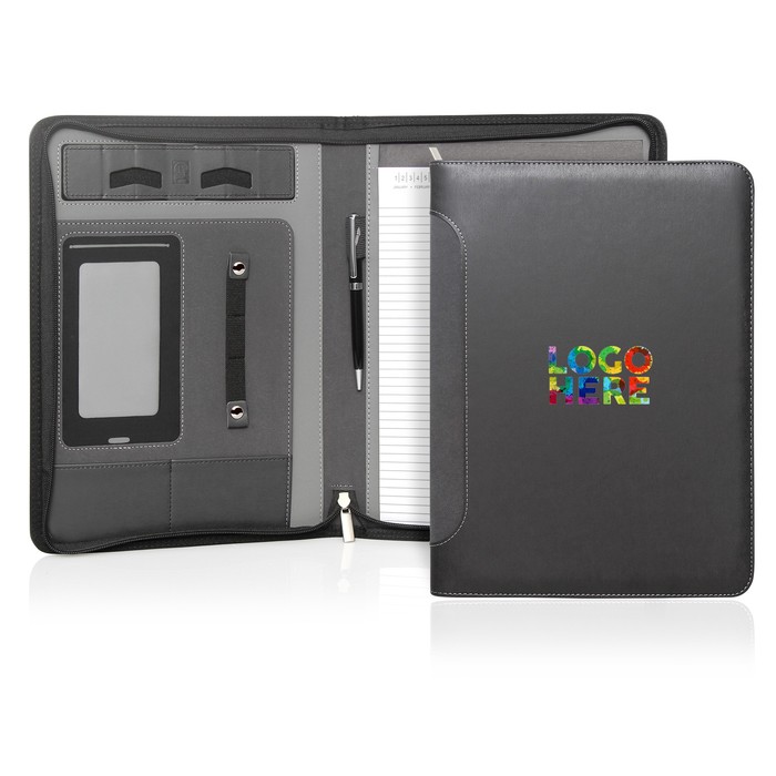 Custom Printed Promotional Compendium A4 Verona Executive Tech Zipper ...